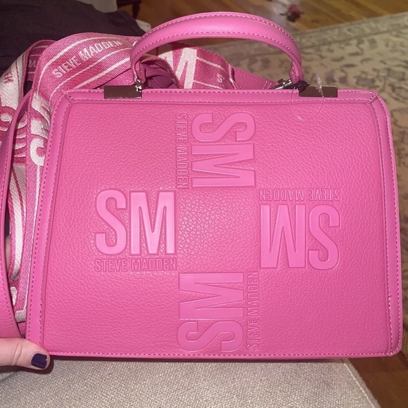 Steve Madden | Bags | Steve Madden Bright Pink Bmateo Satchel Bagcrossbody | Poshmark
